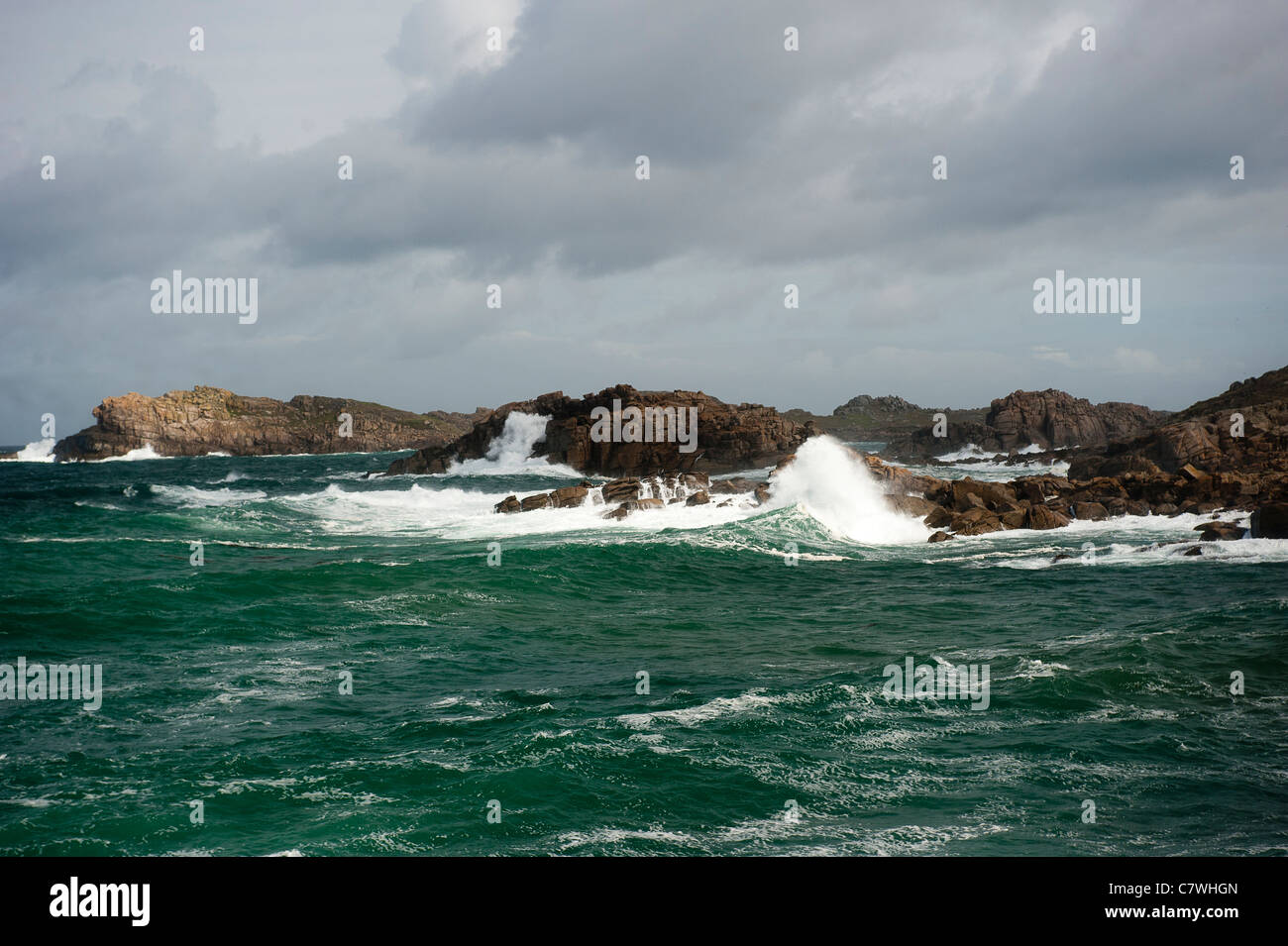 Hell Bay on the coast of Bryher an Island in the Isle of Scilly Stock ...
