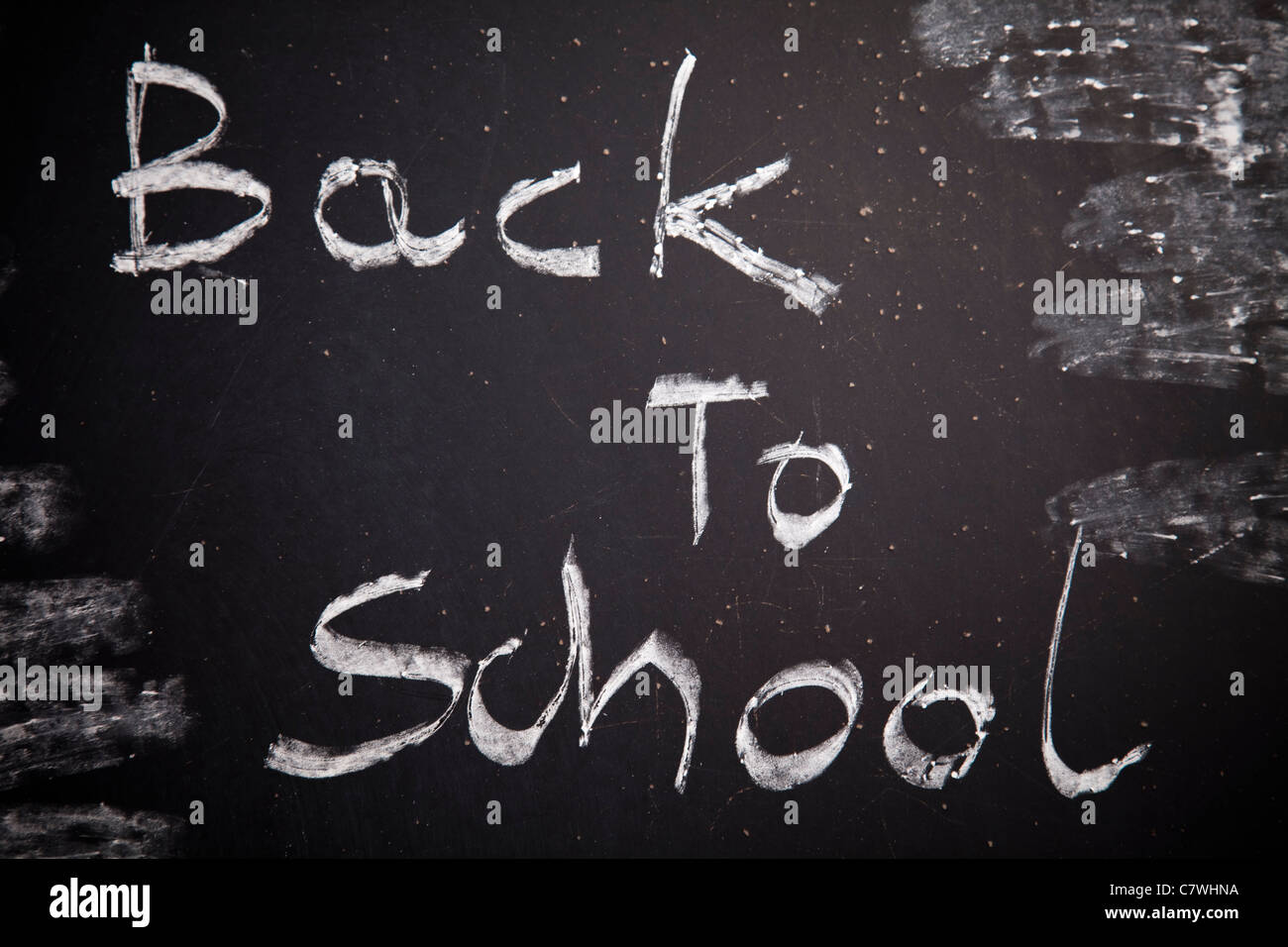 Back to school - inscription on blackboard Stock Photo - Alamy