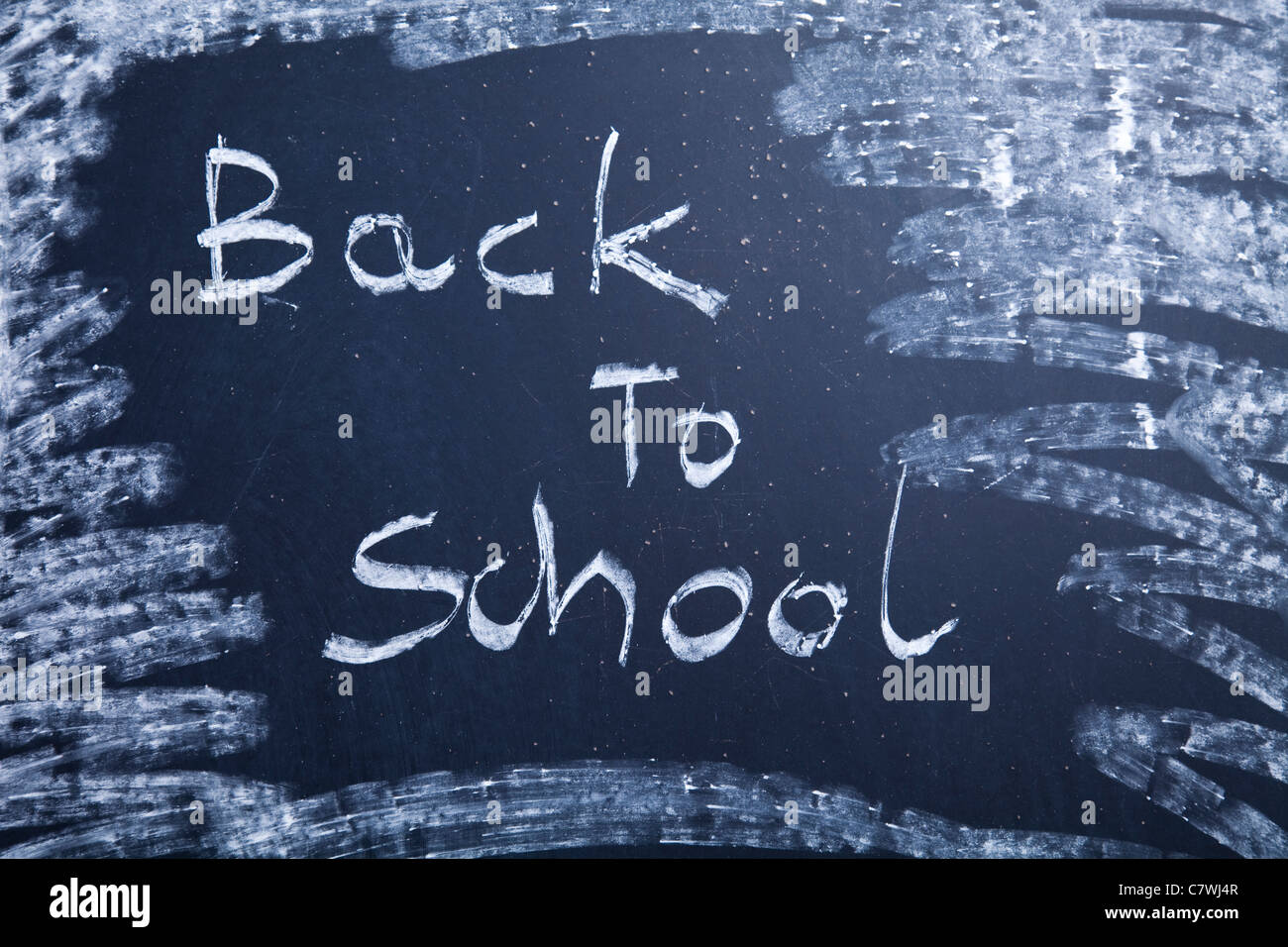 Back to school - inscription on blackboard Stock Photo - Alamy