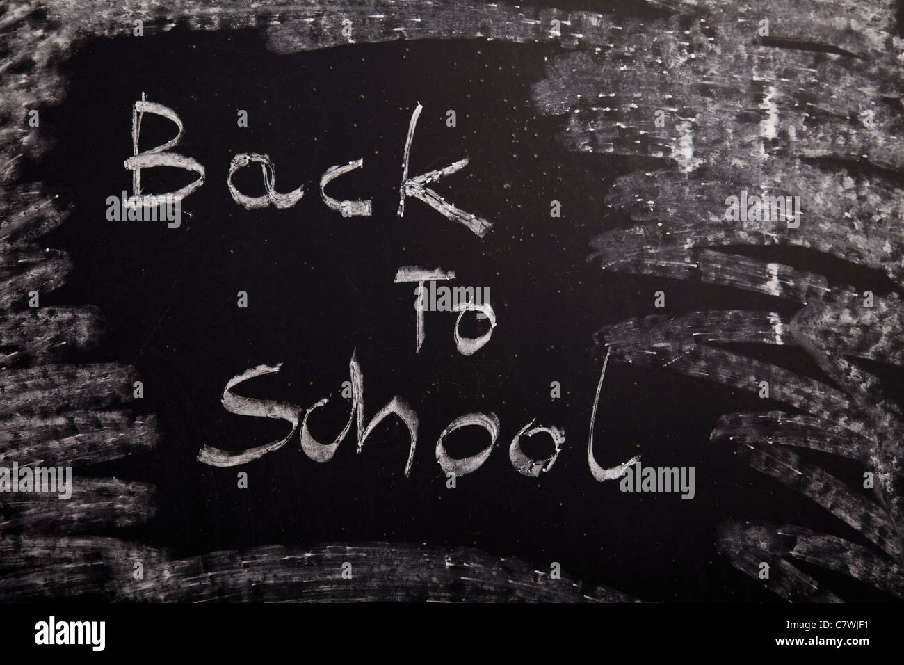 Back to school - inscription on blackboard Stock Photo - Alamy