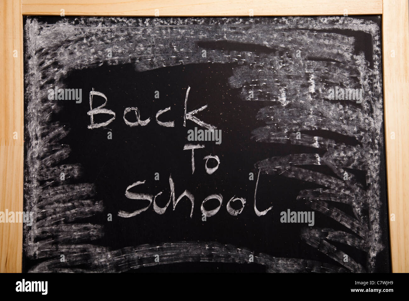 Back to school - inscription on blackboard Stock Photo - Alamy