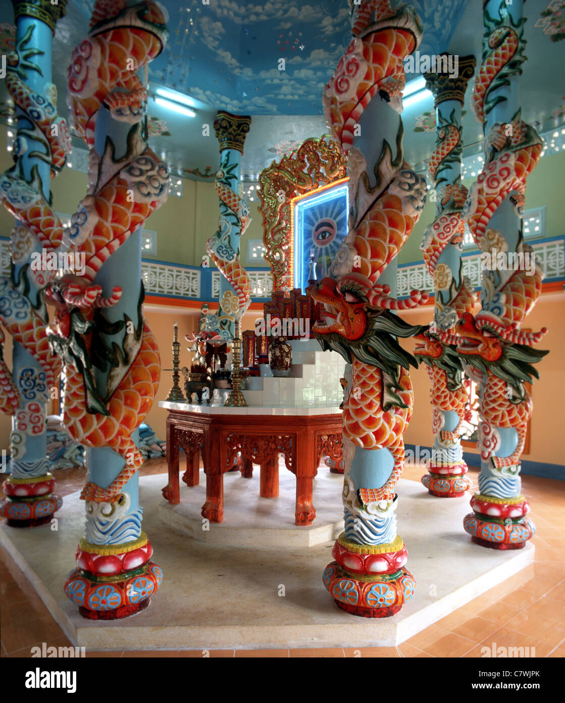 Cao Dai Temple, Mekong Delta, Cantho Prov, Vietnam Stock Photo - Alamy