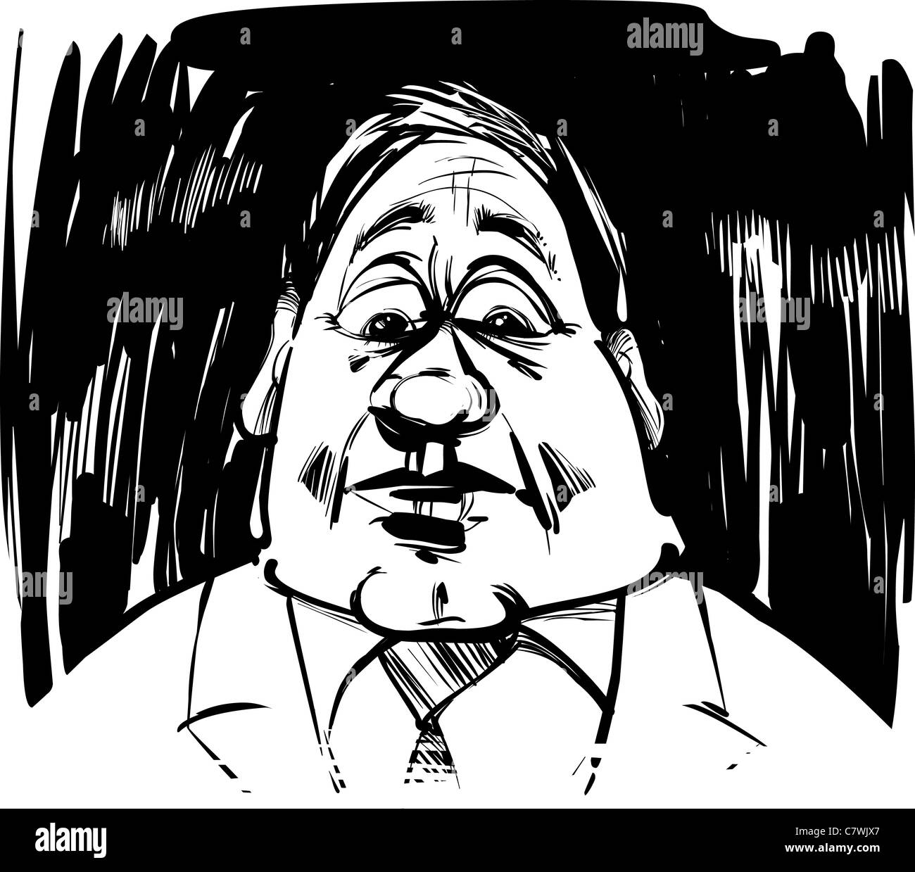 startled man caricature sketch illustration Stock Photo - Alamy