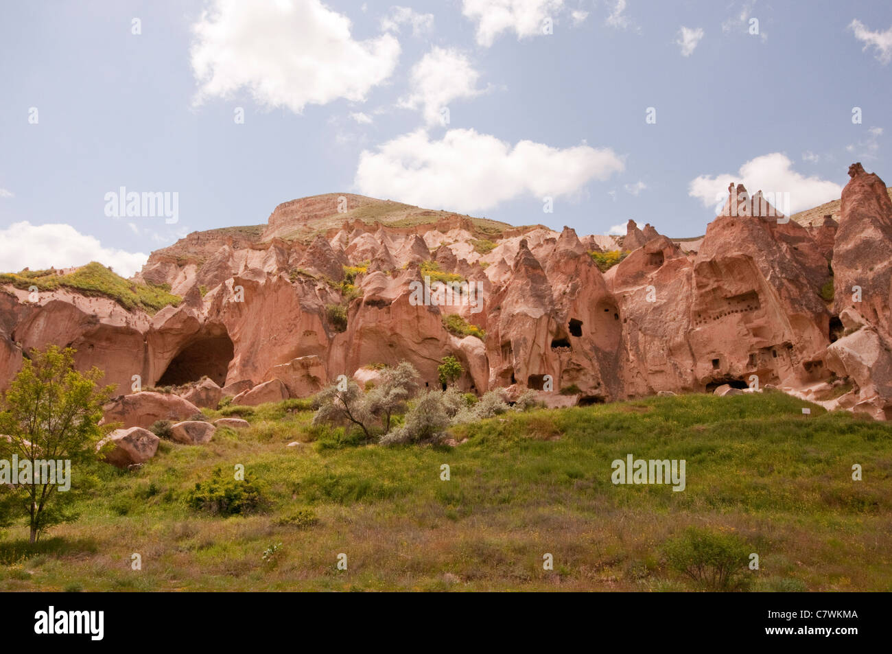 Fairy chimneys and rock formations of Zelve, Cappadocia, Turkey Stock ...