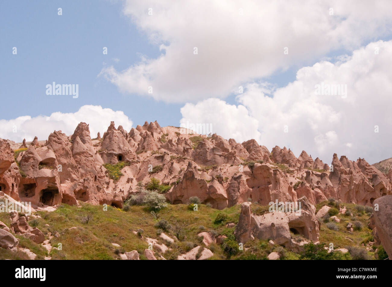 Fairy chimneys and rock formations of Zelve, Cappadocia, Turkey Stock ...