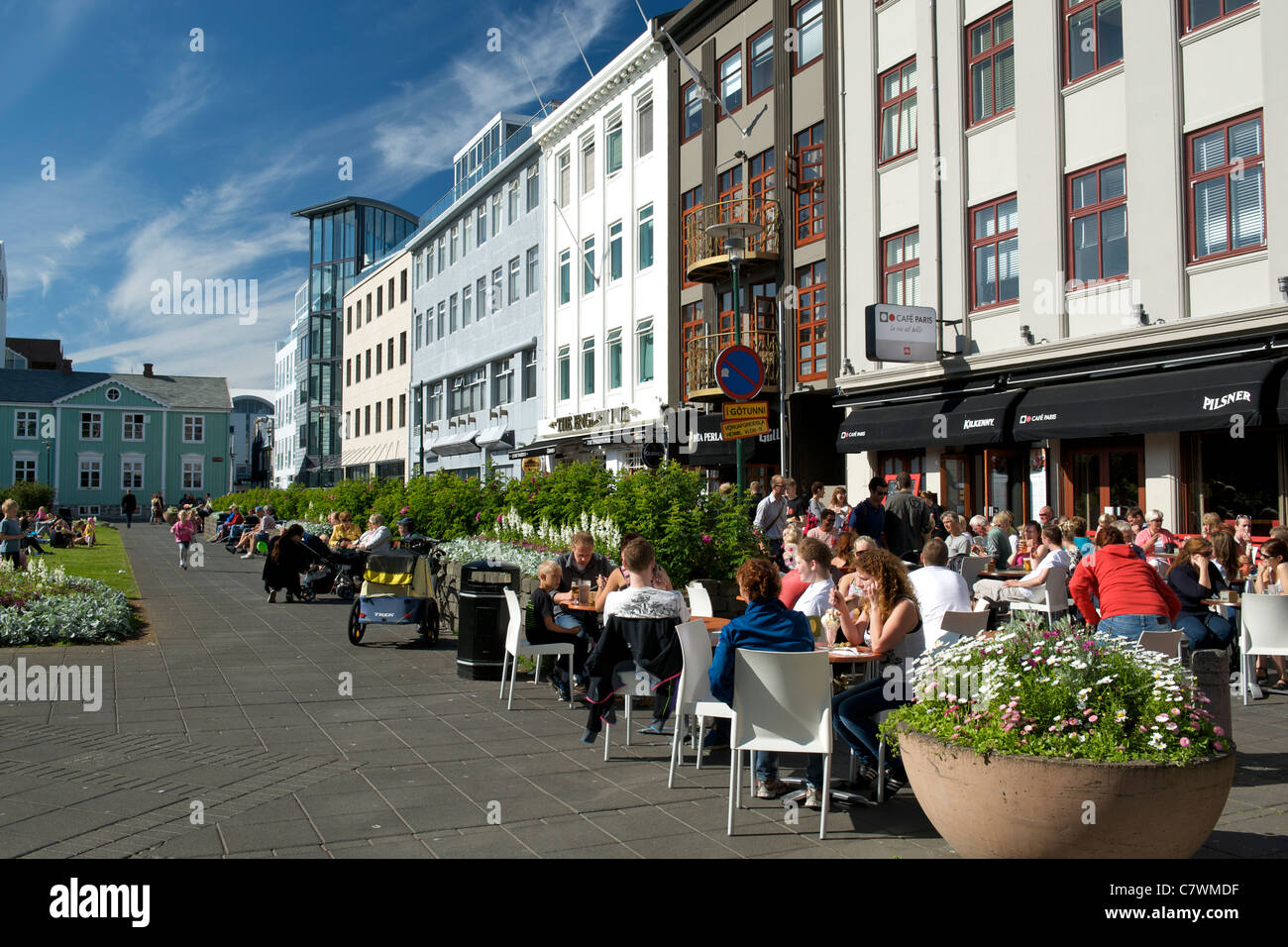 The Austurvollur (eastern field ) old town square in the centre of ...