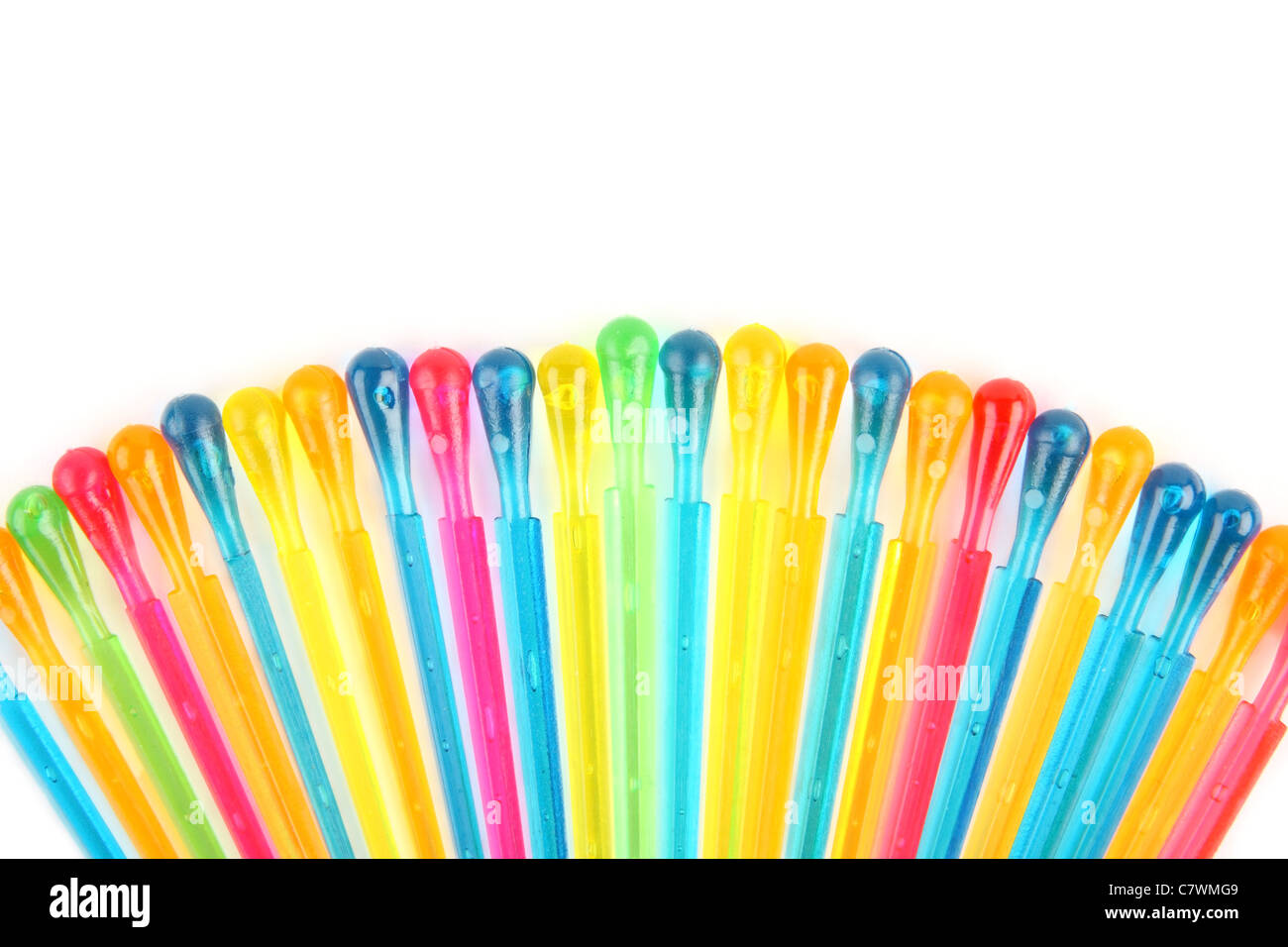 Set of multi-colored sticks for a canape on a white background Stock ...
