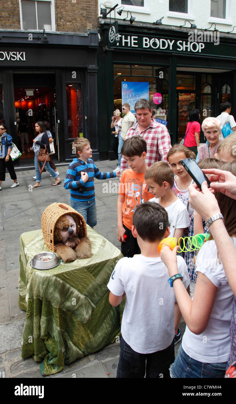 A street entertainer performing in Covent Garden, London, England, U.K ...