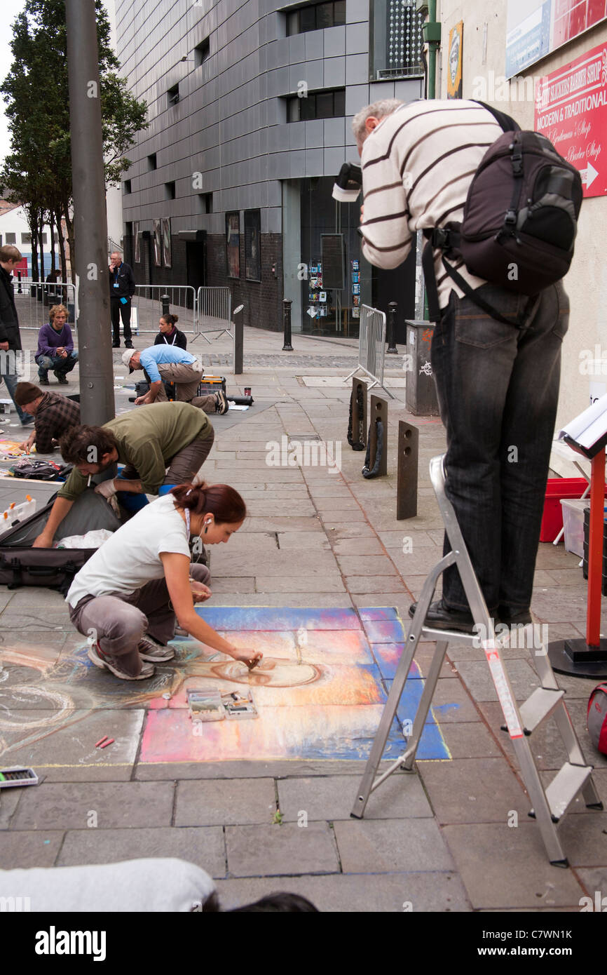 Photographer at the Street art Bold street Festival in Liverpool ...