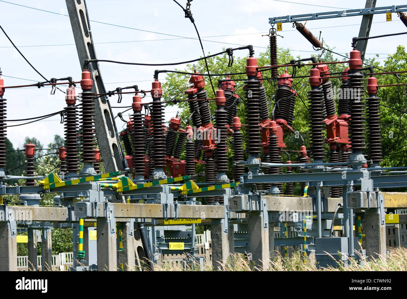 Detail of a power distribution substation Stock Photo - Alamy