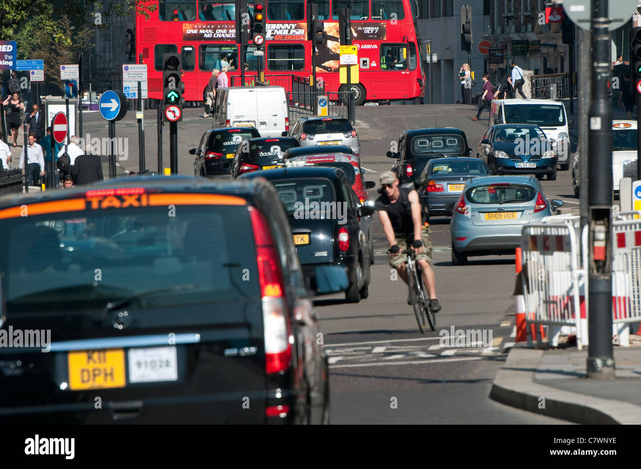 Congested road cyclist uk hi-res stock photography and images - Alamy