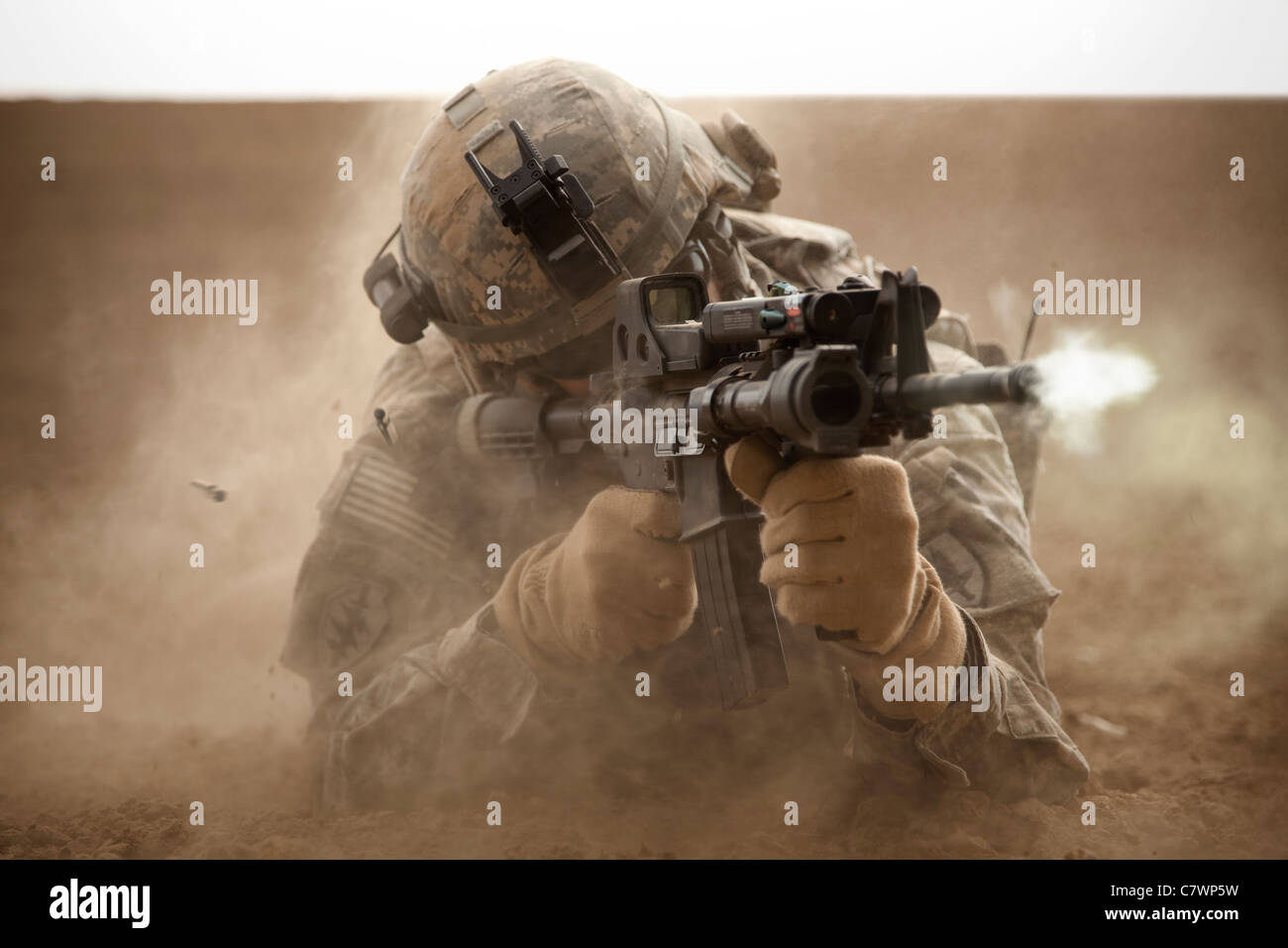 U.S. Army Ranger in Afghanistan combat scene Stock Photo - Alamy