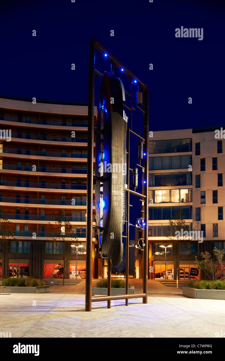 large modern piece of art depicting Titanic in kit form sited at ...