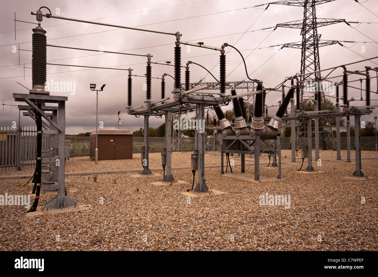 An Electricity electrical electric Sub Station uk Stock Photo - Alamy