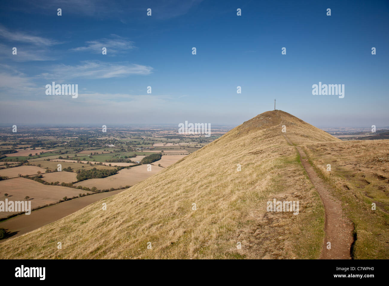The path to the summit of The Lawley, near Church Stretton, Shropshire ...