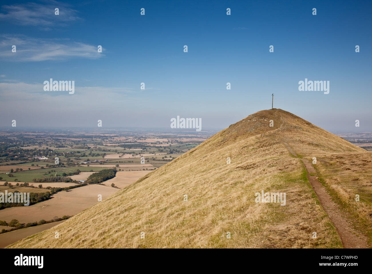 The path to the summit of The Lawley, near Church Stretton, Shropshire ...