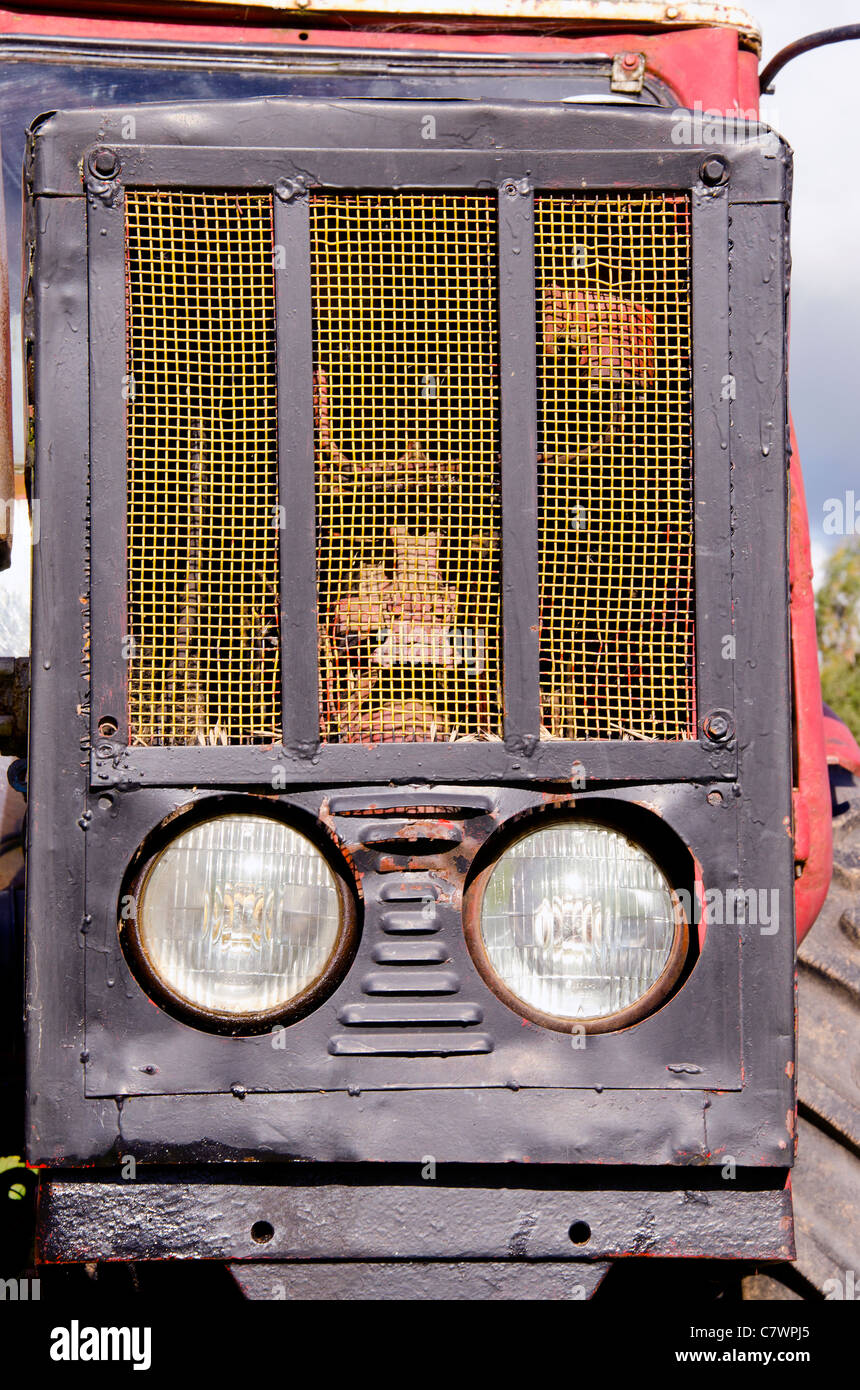 retro construction tractor lamps Stock Photo - Alamy