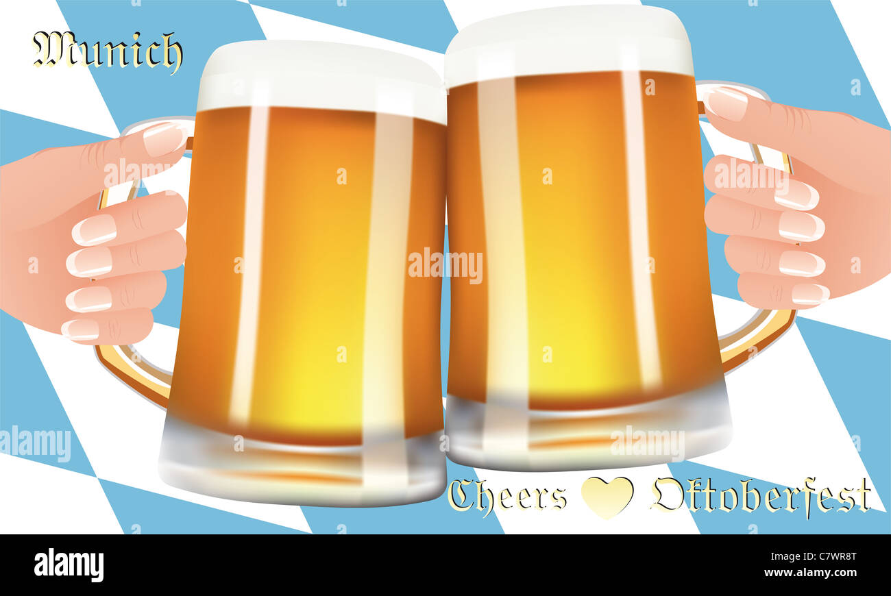 Oktoberfest - cheers in Munich Bavaria Stock Photo - Alamy