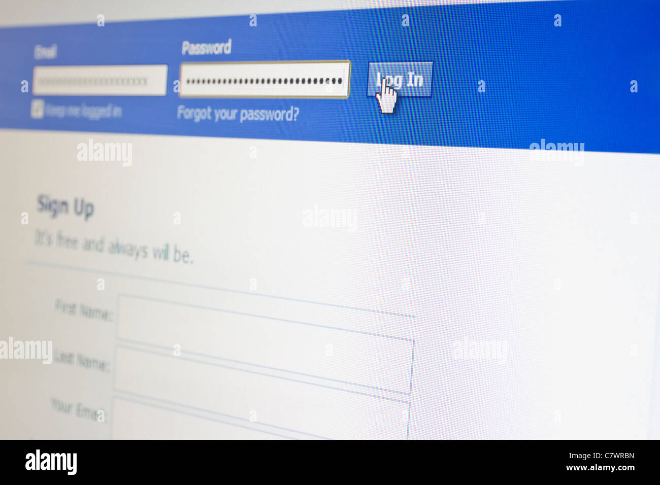 Log In On Facebook Homepage Stock Photo Alamy Log In On Facebook Homepage Stock Photo Alamy