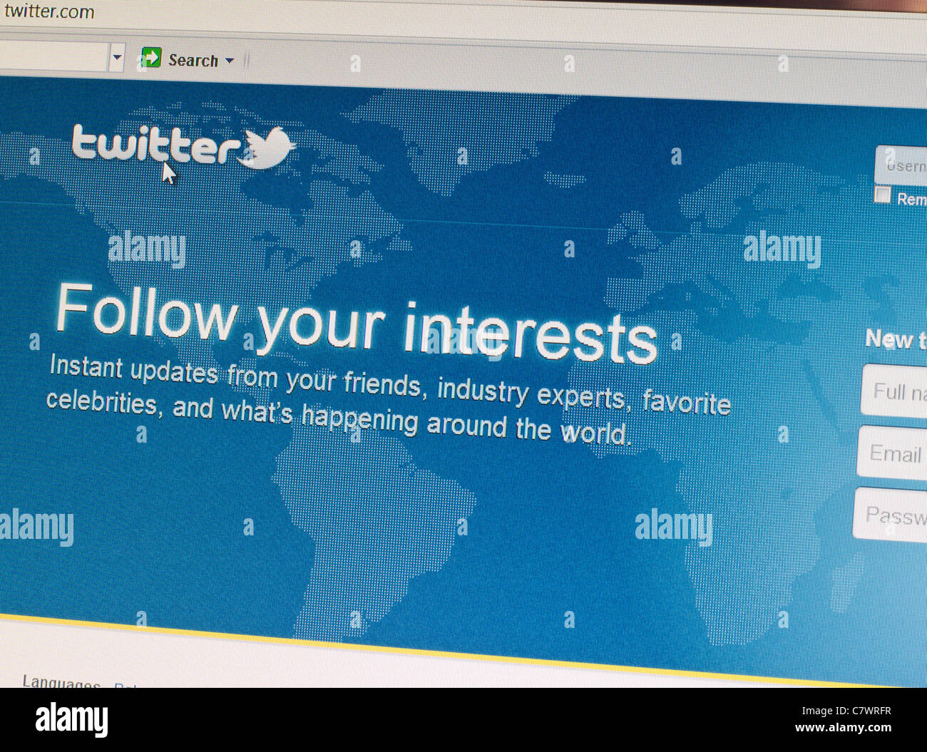Twitter logo display computer screen hi-res stock photography and ...