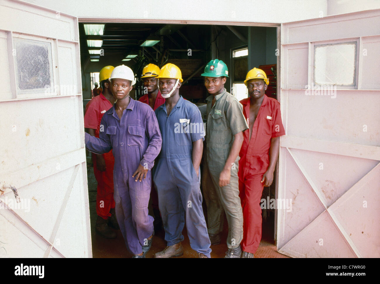 An oil & gas offshore production platform off the coast of Nigeria ...