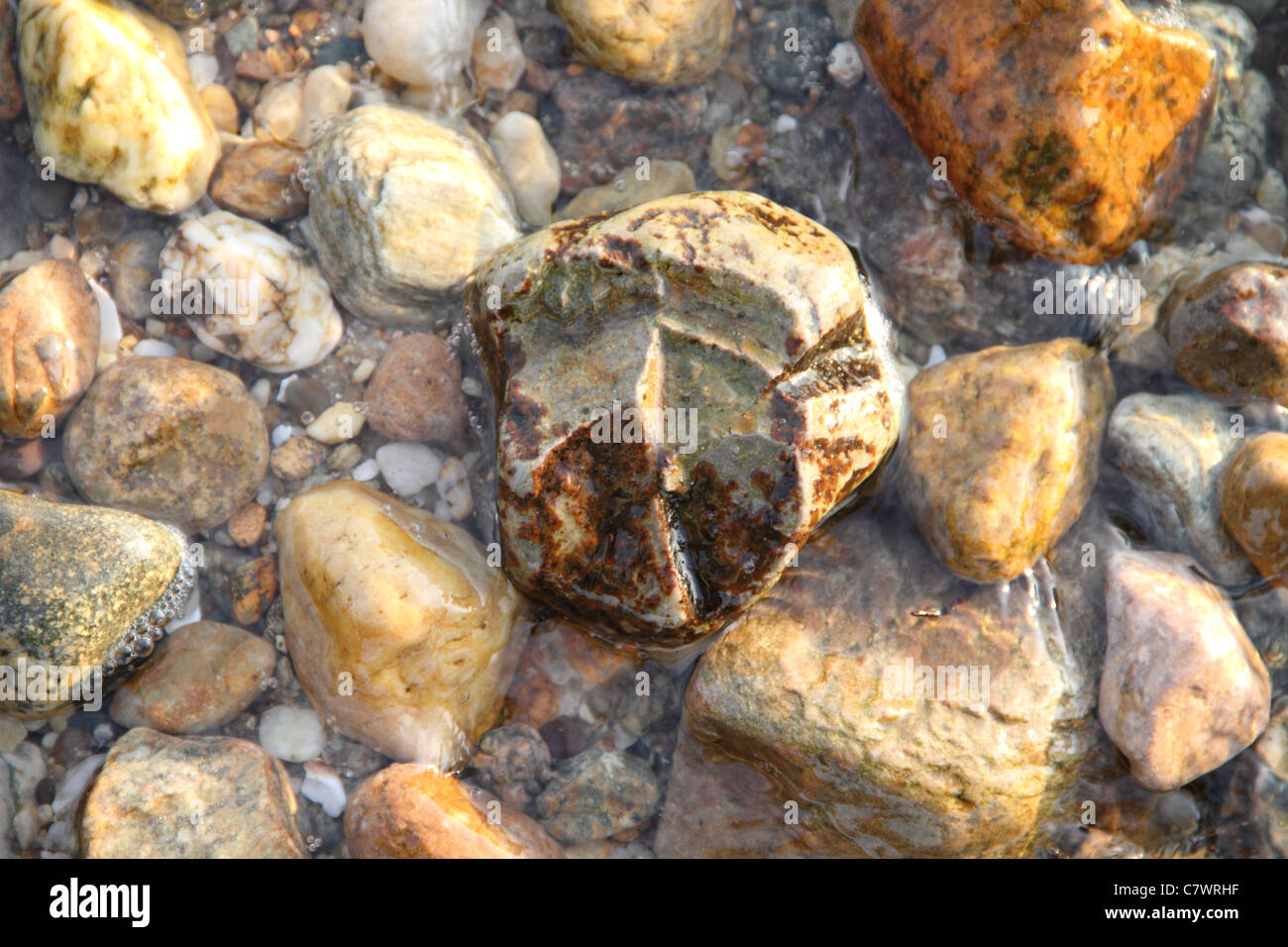 close up of rocks different sizes and shapes in water Stock Photo - Alamy