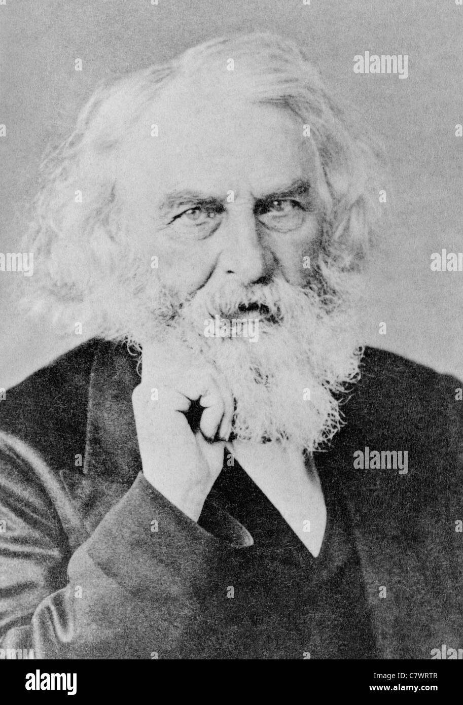 Vintage portrait of American poet Henry Wadsworth Longfellow (1807 ...