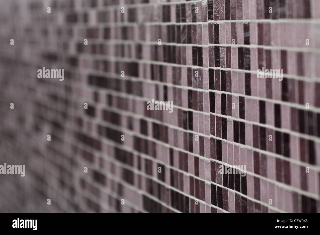 A mosaic wall in the underground of Vienna fading out in the back Stock ...