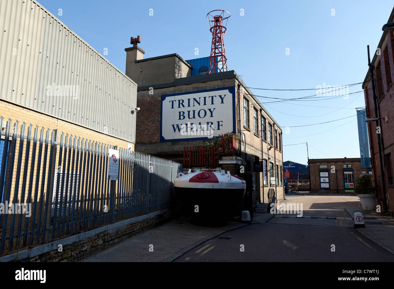 Entrance to Trinity Buoy Wharf, Orchard Place, Tower Hamlets, London ...