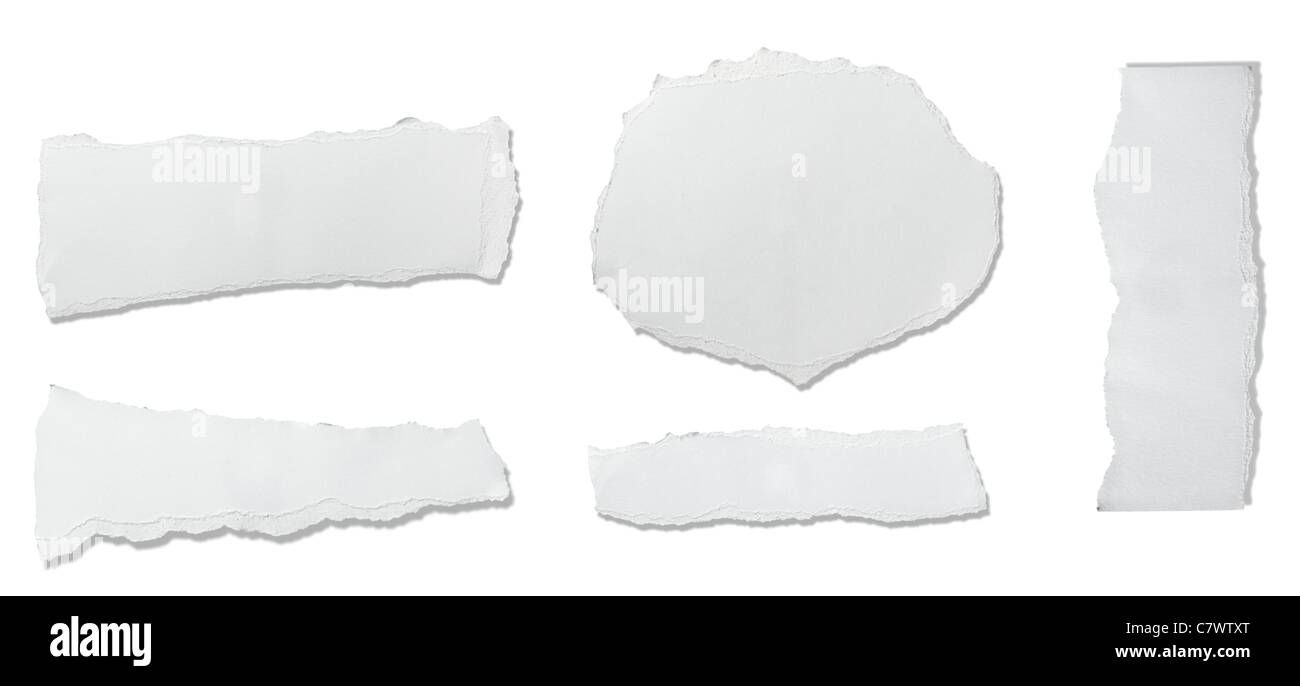 collection of various ripped pieces of paper Stock Photo - Alamy