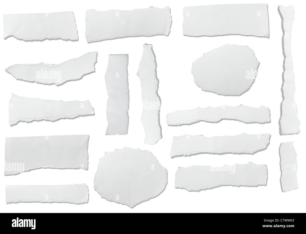 collection of various ripped pieces of paper Stock Photo - Alamy