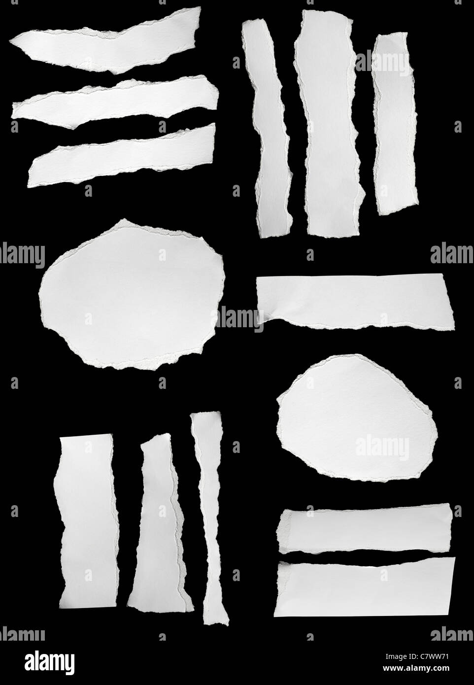 collection of various ripped pieces of paper Stock Photo - Alamy