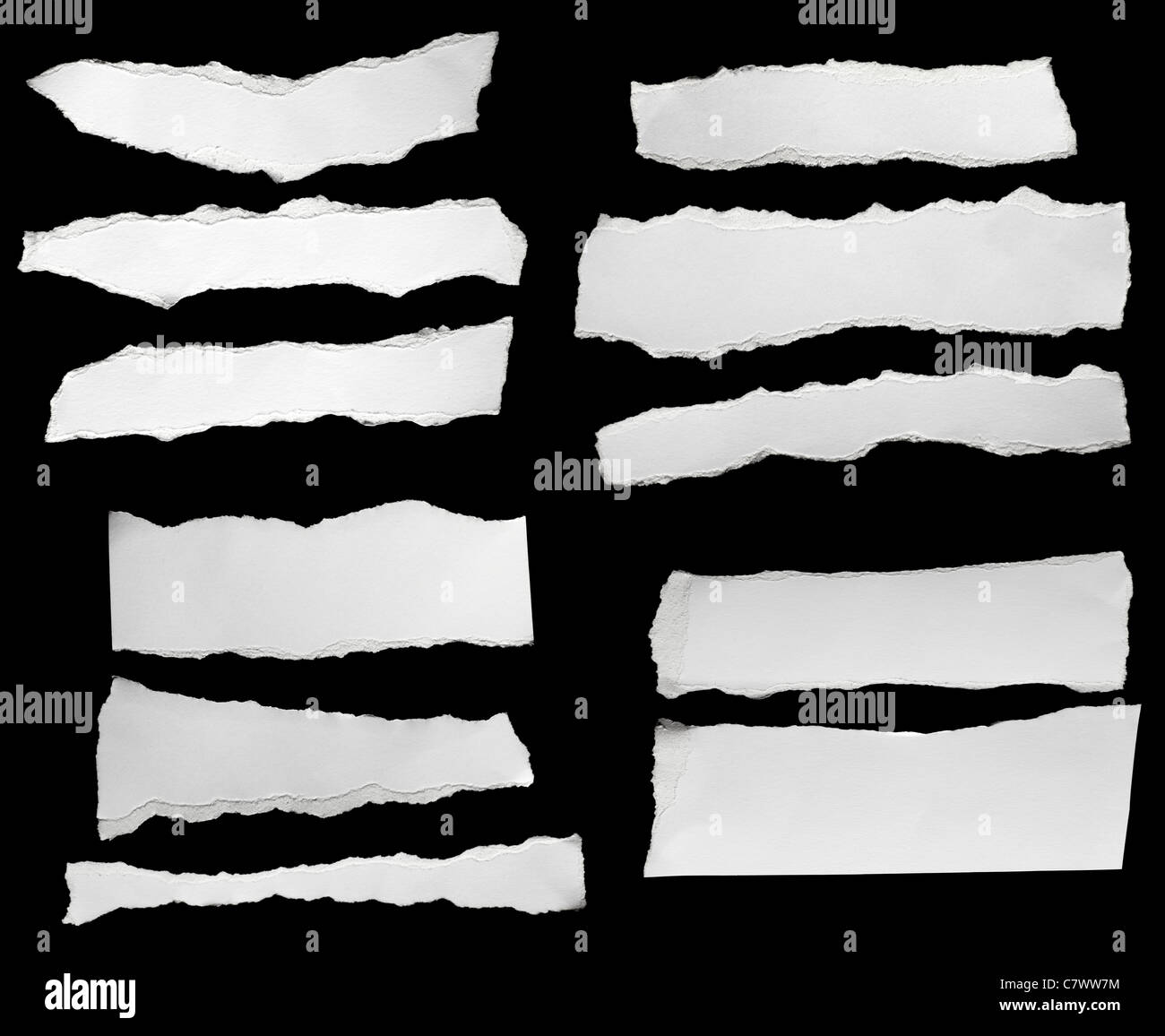 collection of various ripped pieces of paper Stock Photo - Alamy