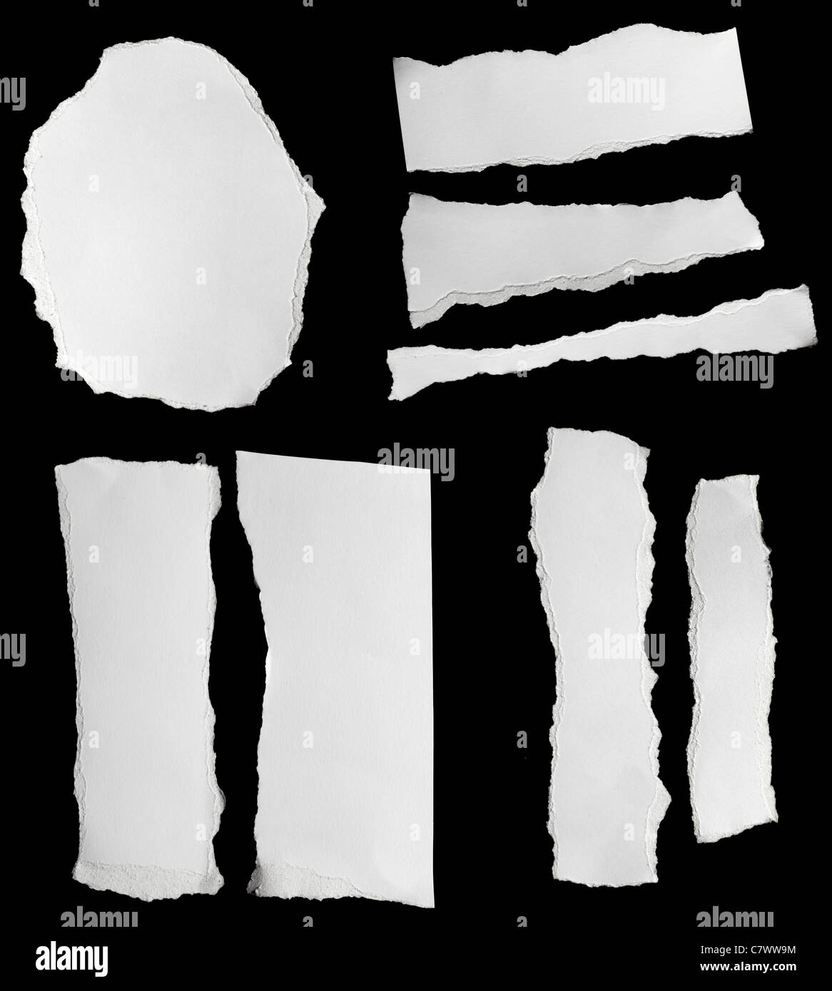 collection of various ripped pieces of paper Stock Photo - Alamy