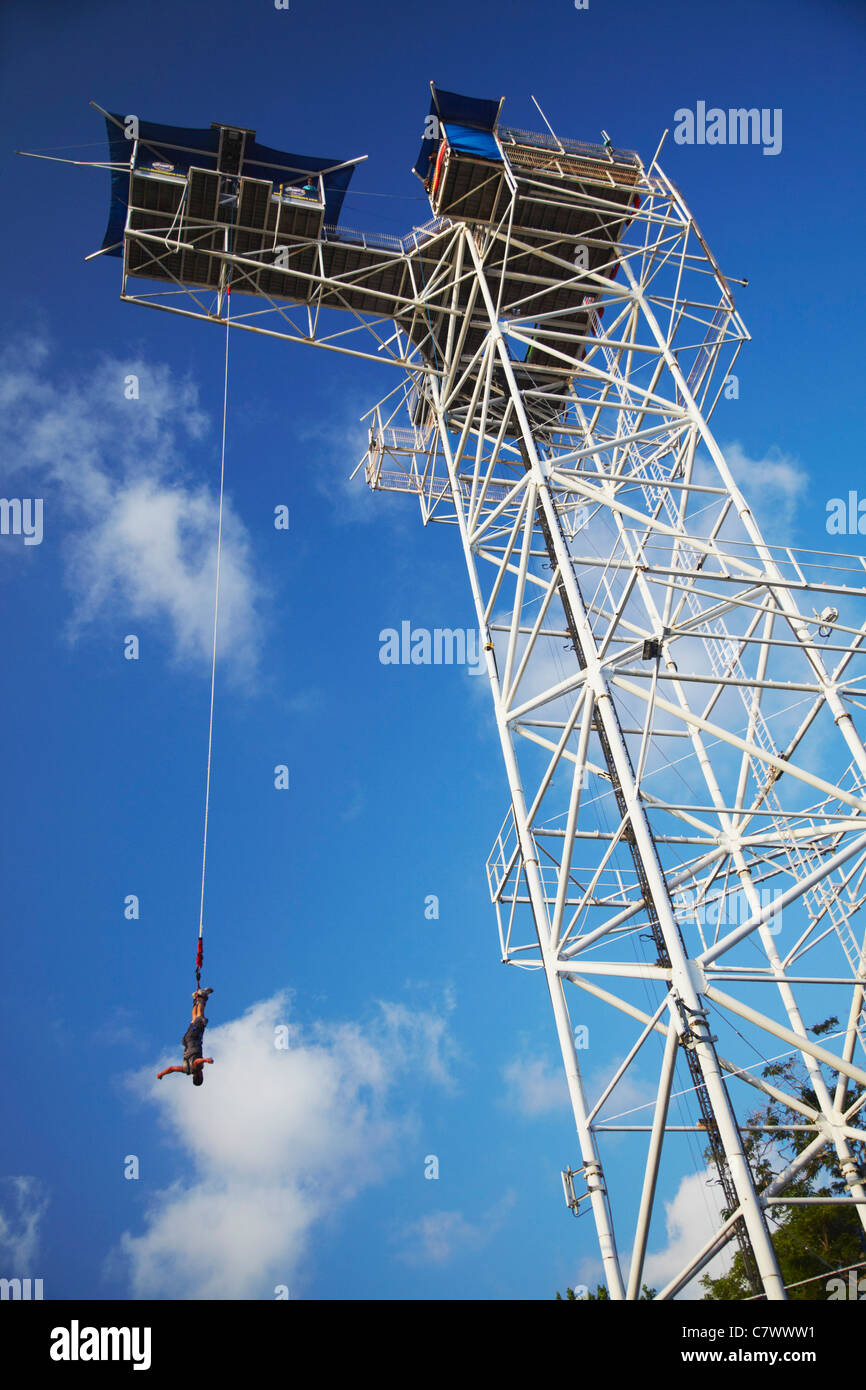 Man bungy jumping, Legian, Bali, Indonesia Stock Photo - Alamy