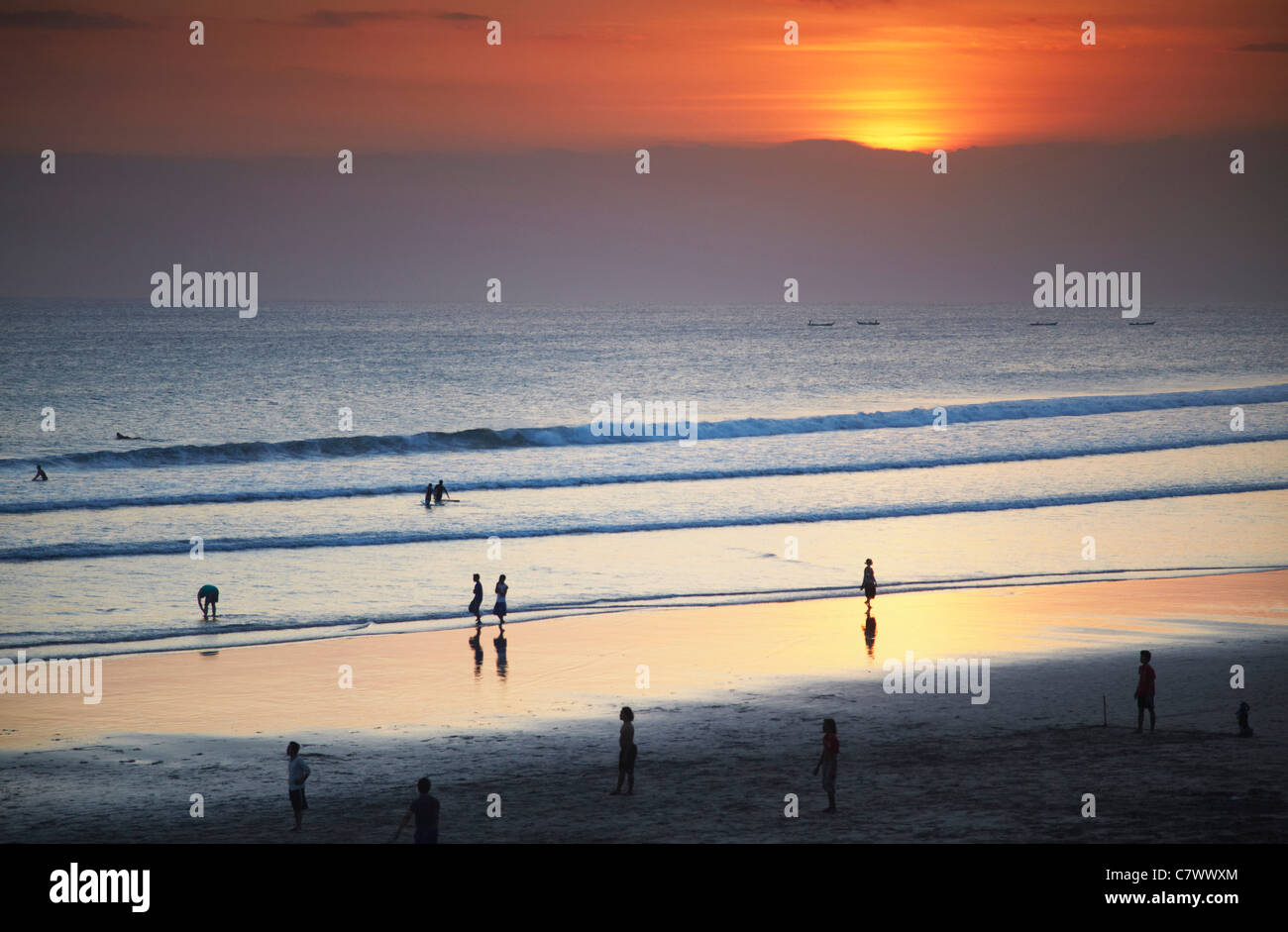 Legian beach at sunset, Bali, Indonesia Stock Photo - Alamy