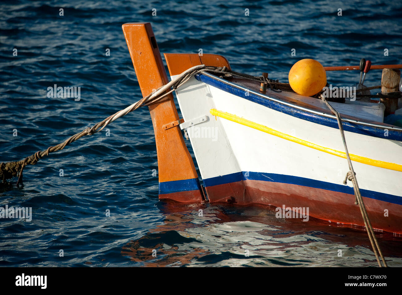 Traditional boat in Sami Harbour, Kefalonia Stock Photo - Alamy