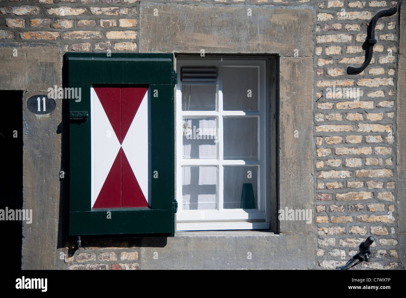 Traditional patterned window shutter in Maastricht Holland Stock Photo ...
