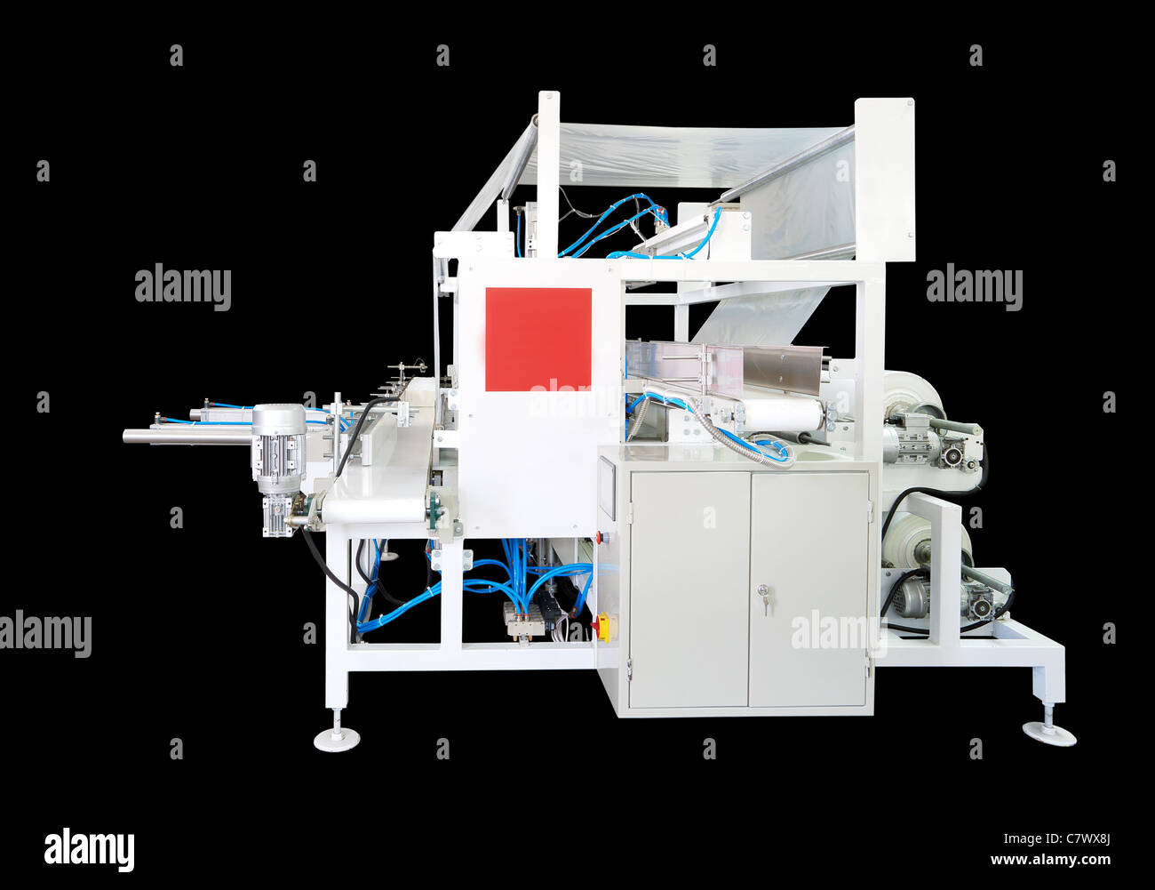 Packaging machine for paper rolls, serviettes and handkerchiefs Stock ...