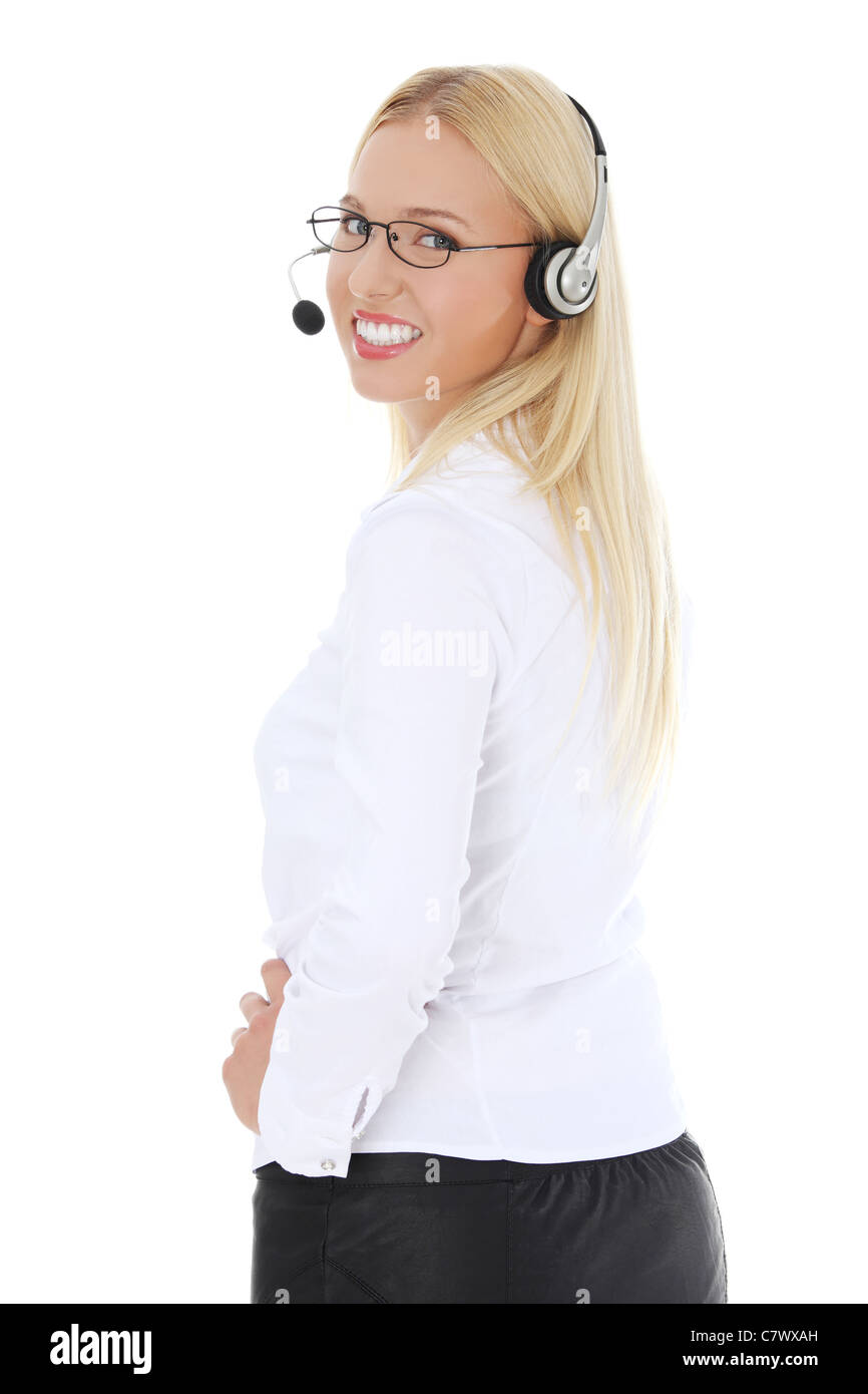 Portrait of a successful young female call centre employee wearing a ... Portrait of a successful young female call centre employee wearing a ...