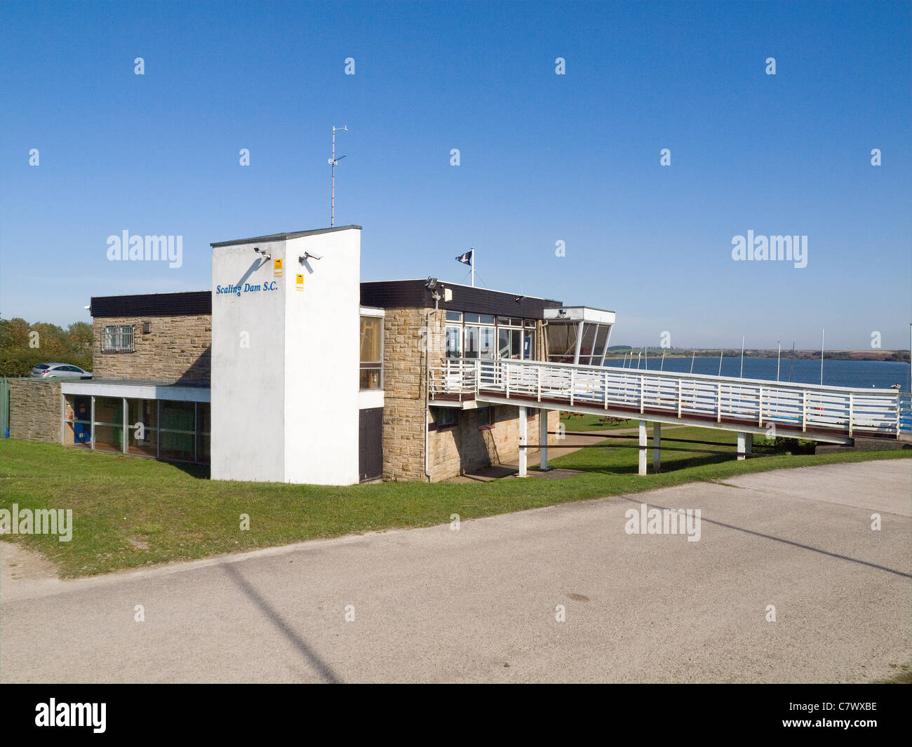 Club House of the Scaling Dam Sailing Club North Yorkshire UK Stock ...