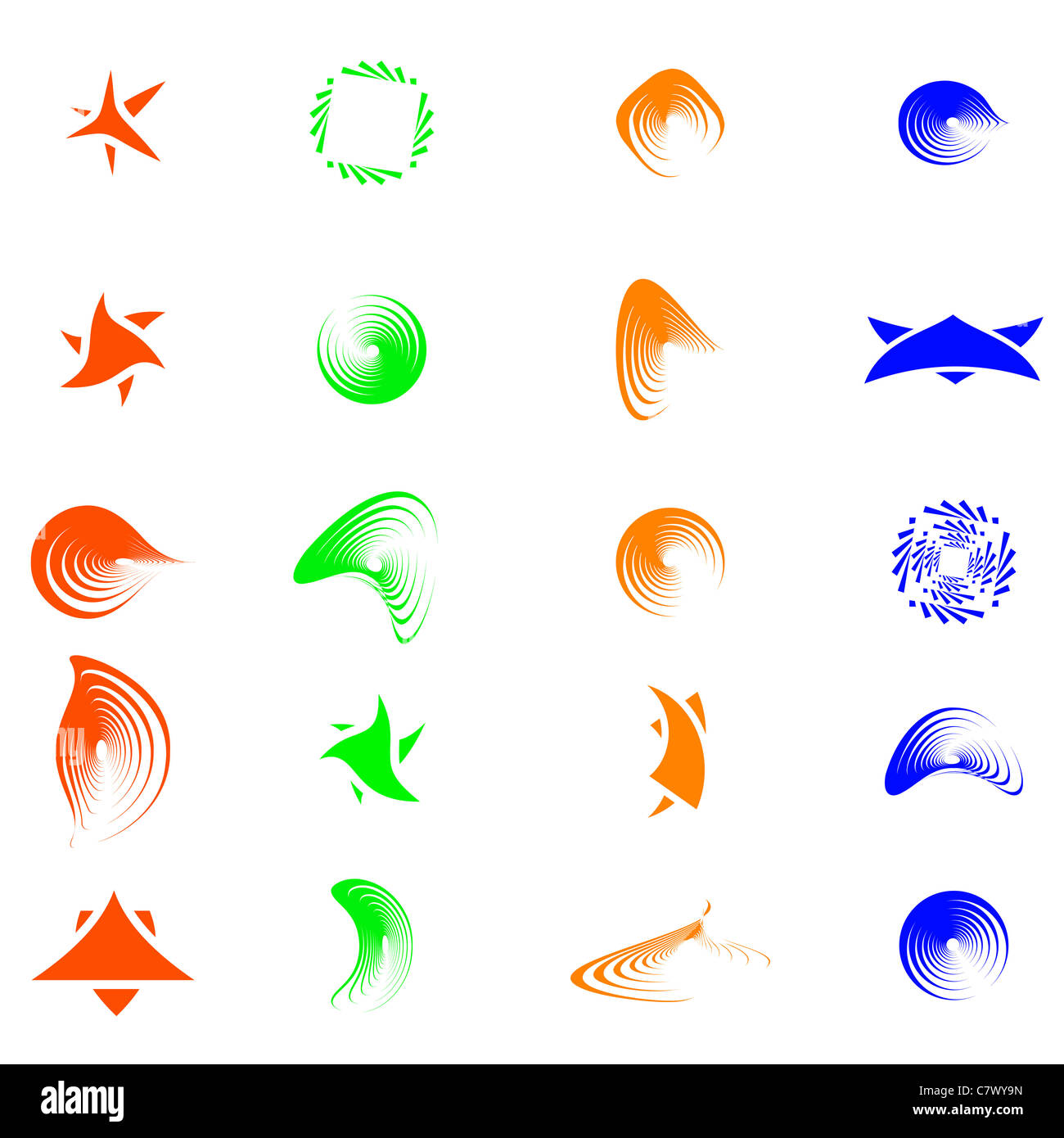 Set of color abstract symbols for design - also as emblem or logo Stock ...