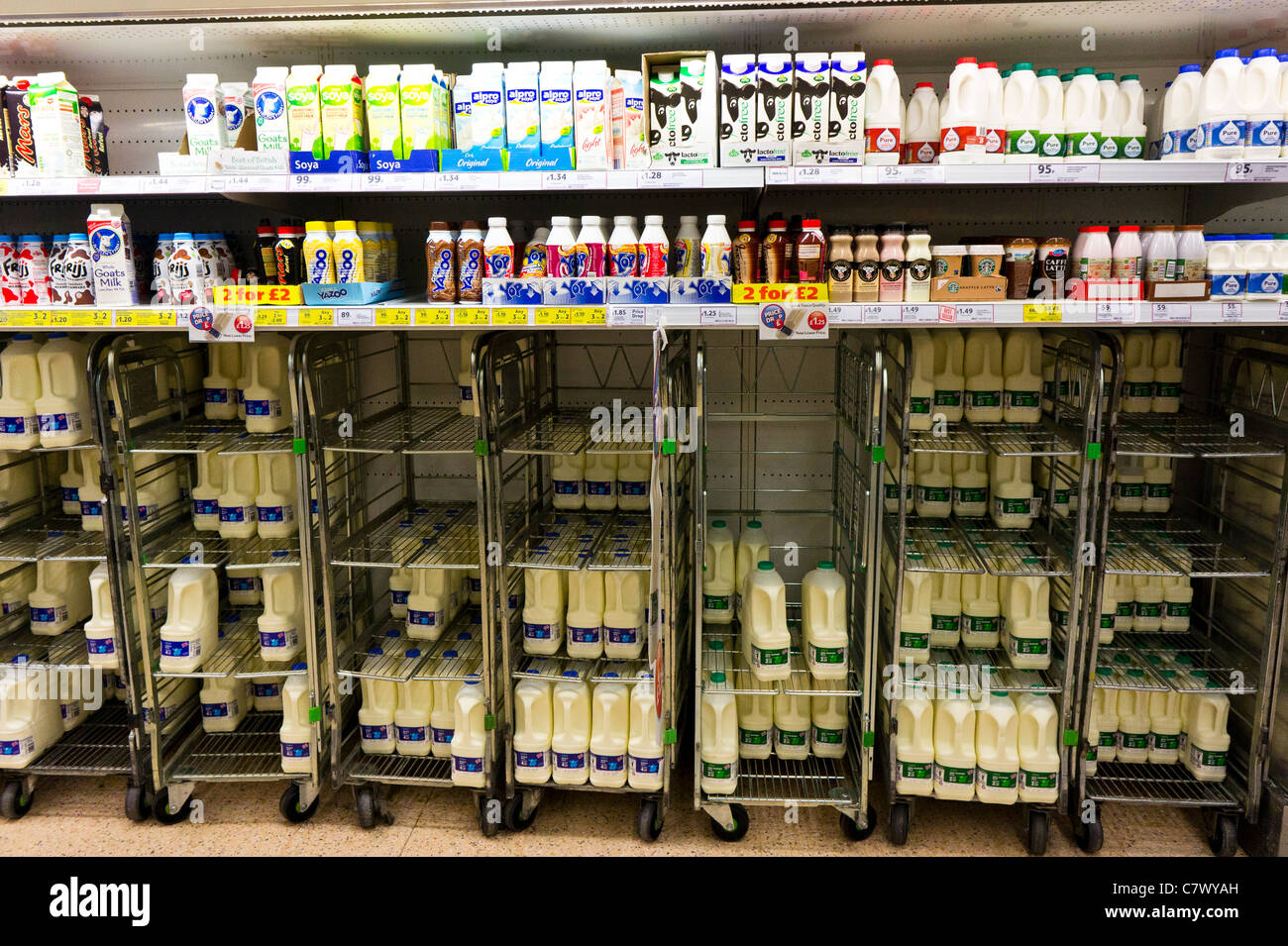 Tesco supermarket milk hi-res stock photography and images - Alamy