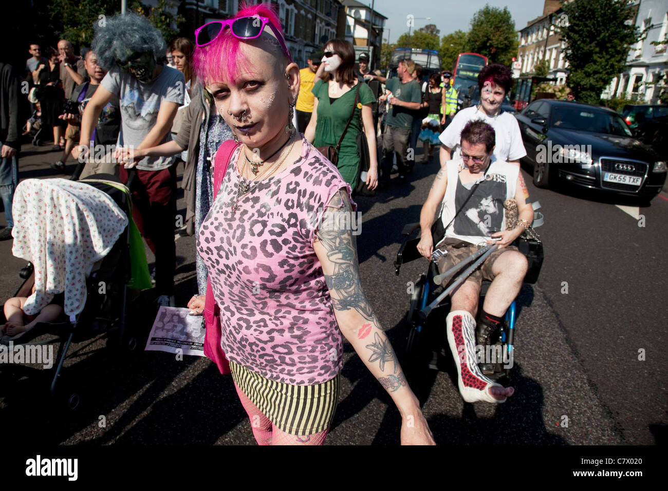 Stoke Newington Zombie protest. Demonstrating against the planned ...