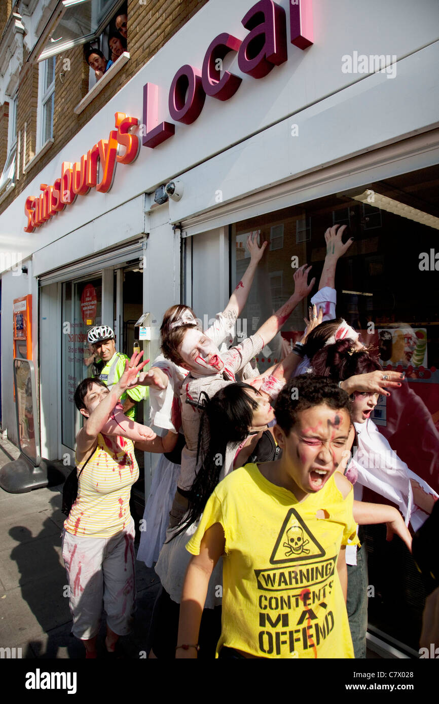 Stoke Newington Zombie protest. Demonstrating against the planned ...