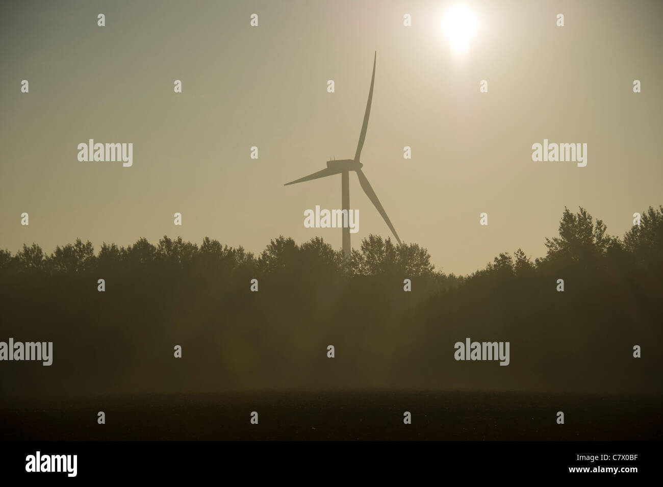Windmills in mist hi-res stock photography and images - Alamy