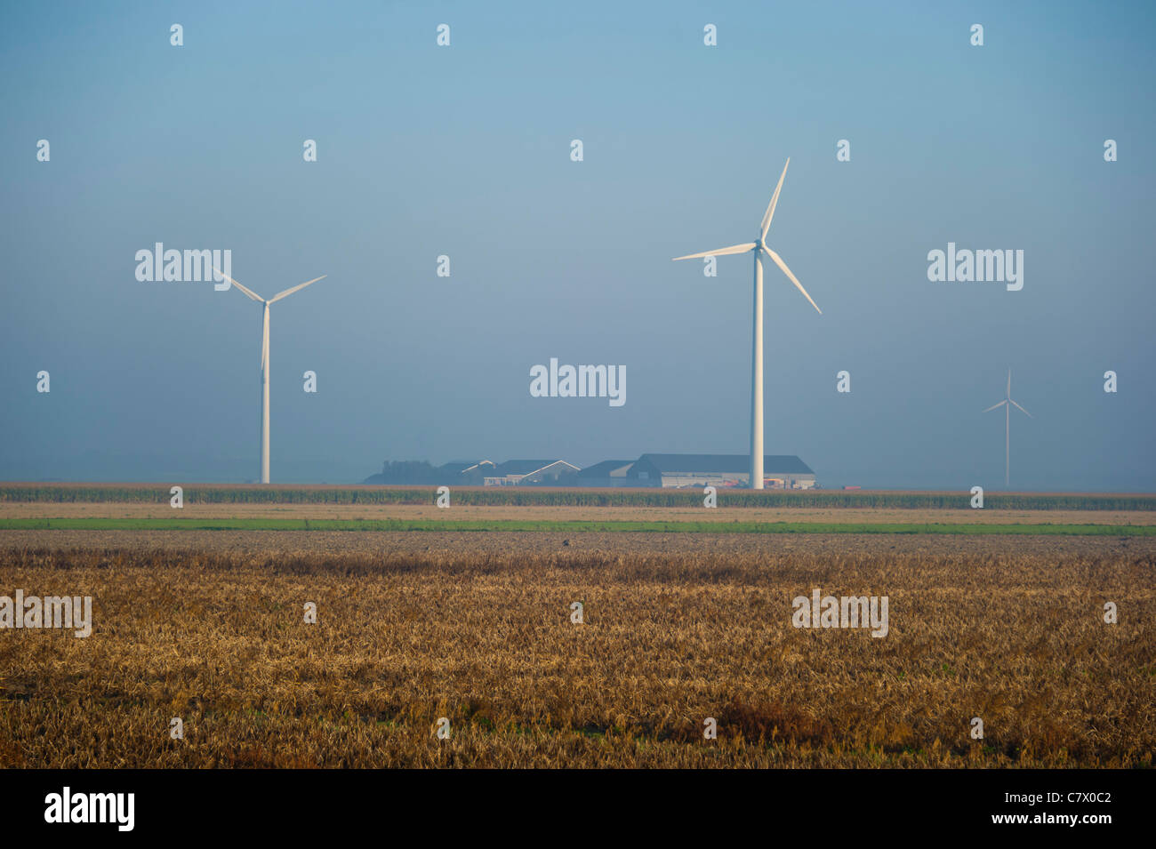 Wind turbines on farm Stock Photo - Alamy