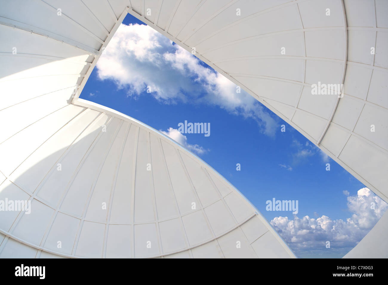 astronomical observatory indoor white dome blue sky window Stock Photo ...