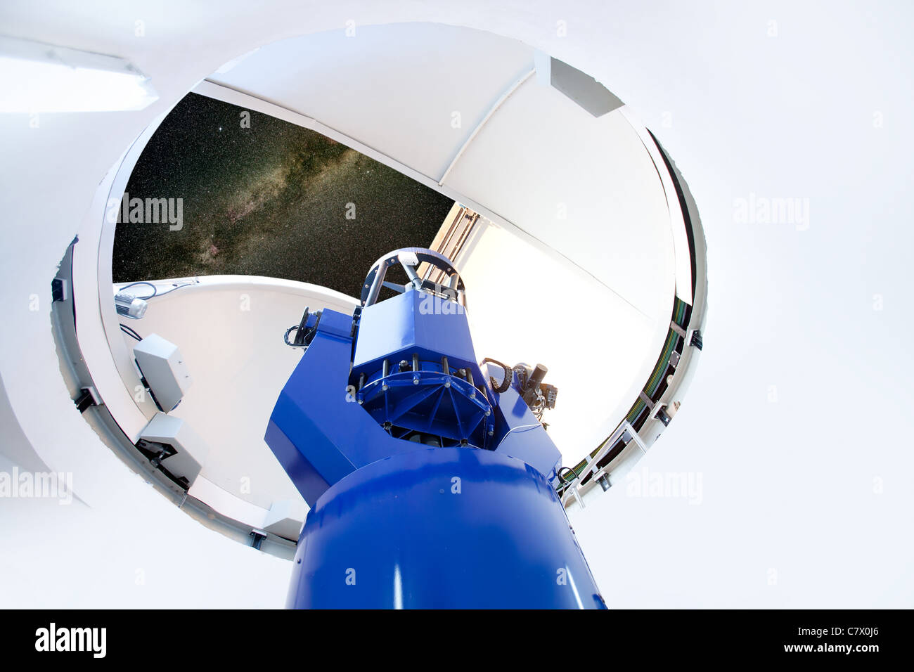 astronomical observatory telescope indoor night sky Stock Photo - Alamy