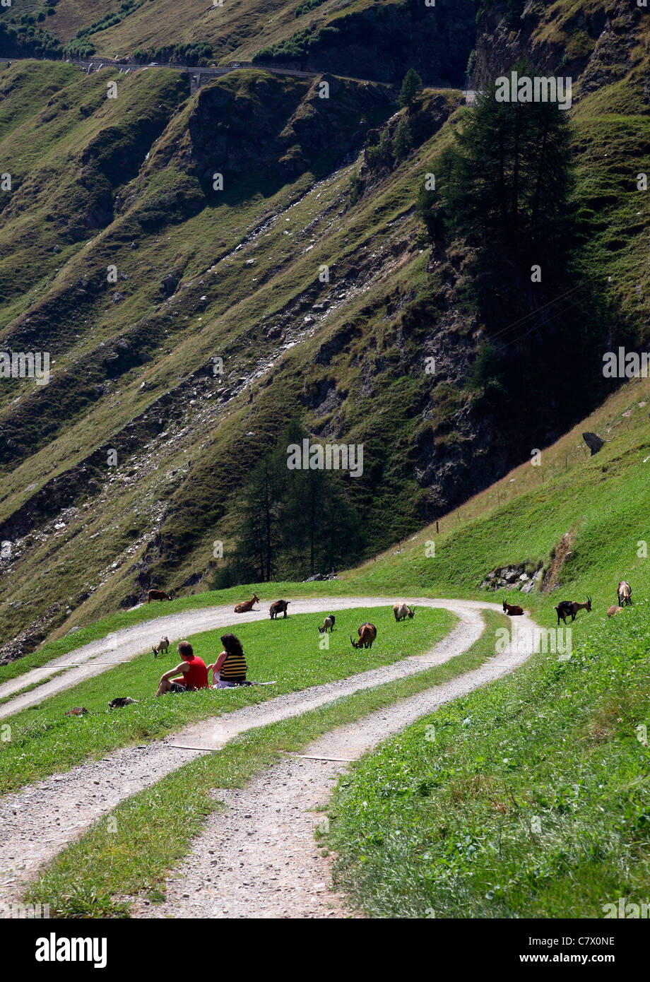 Taking a break - mountain pass, Italy, South Tyrol Stock Photo - Alamy